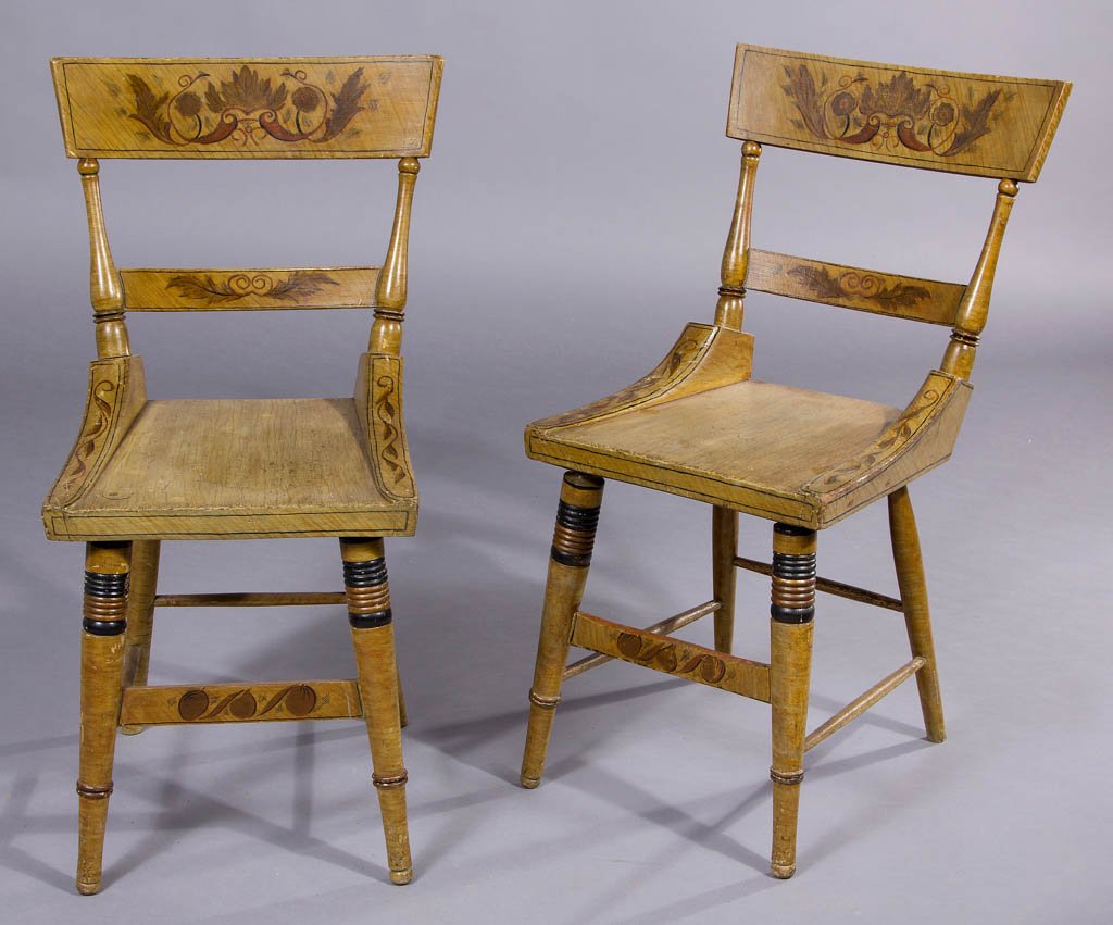 PAIR OF BALTIMORE PAINT-DECORATED FANCY CHAIRS