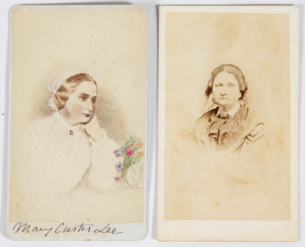 MARY CUSTIS LEE CDV PHOTOGRAPHS, LOT OF TWO