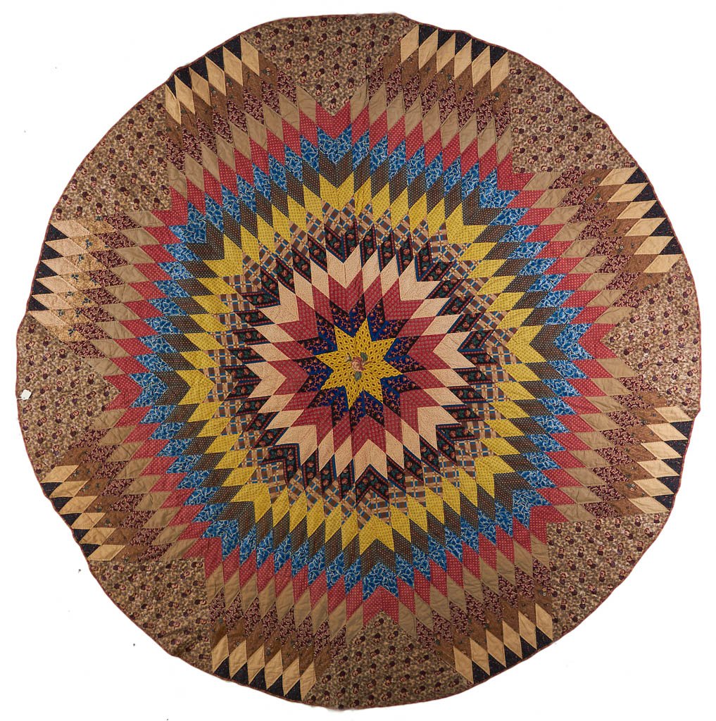 VIRGINIA "LONE STAR" VARIANT CHINTZ AND PIECED QUILT