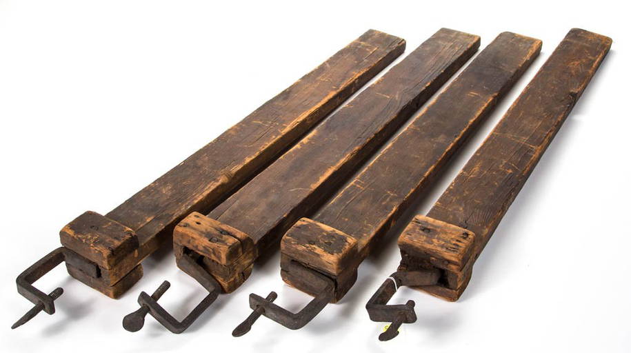 American Iron Quilting Clamps, Set Of Four With Wooden