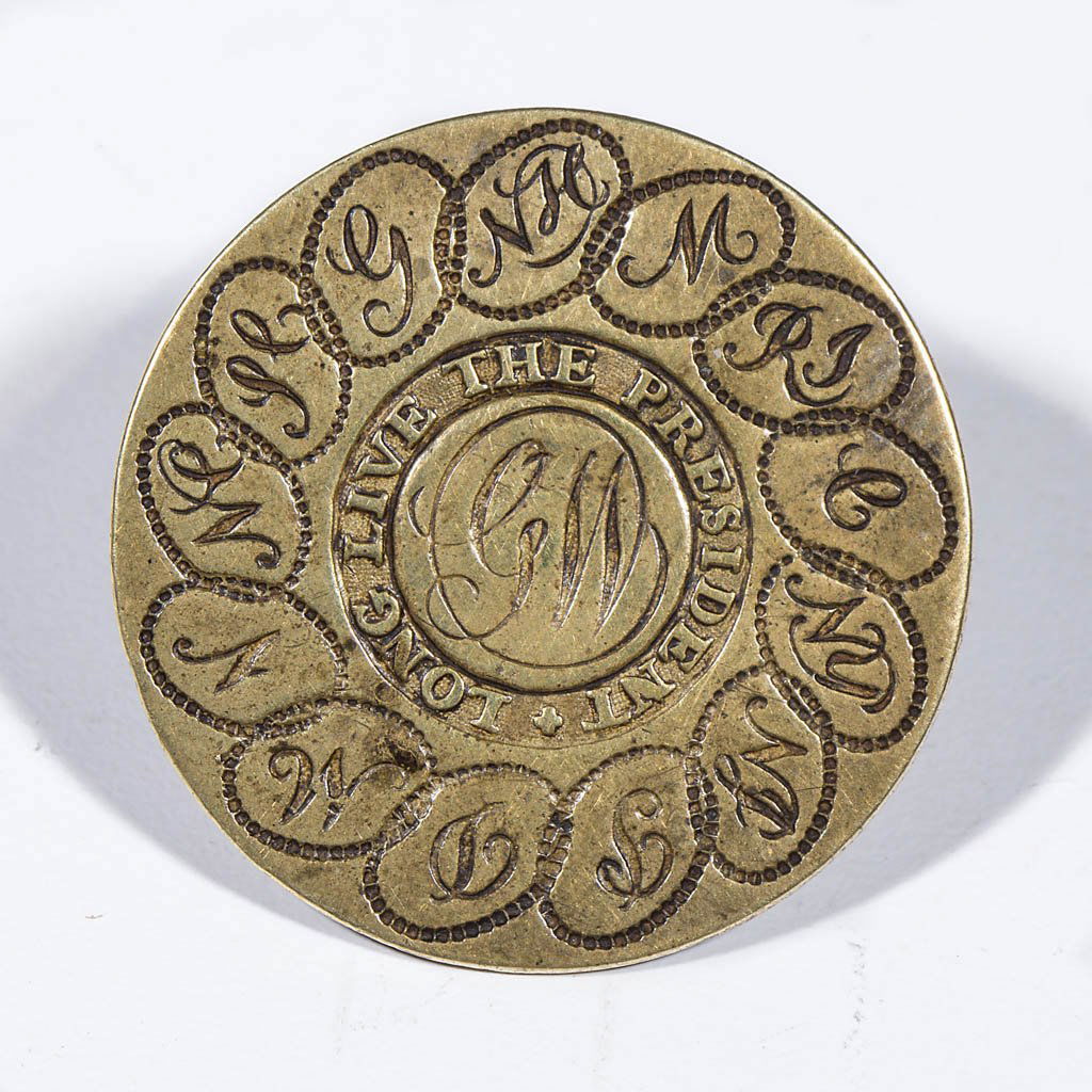 1789 GEORGE WASHINGTON GWI-4A BRASS INAUGURAL BUTTON