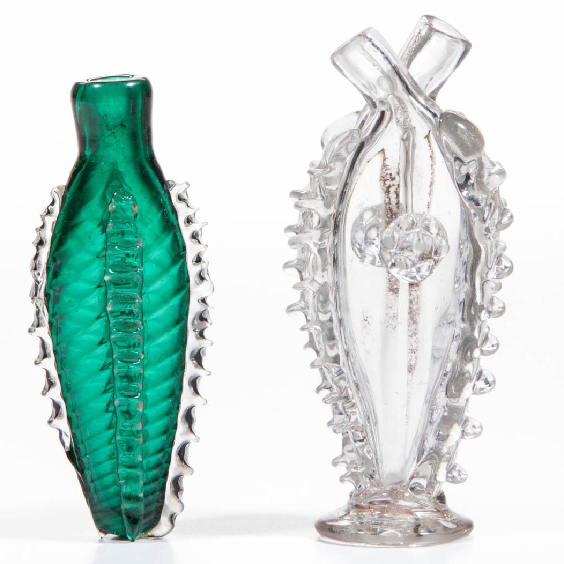 ASSORTED BLOWN PUNGENT / SCENT BOTTLES, LOT OF TWO