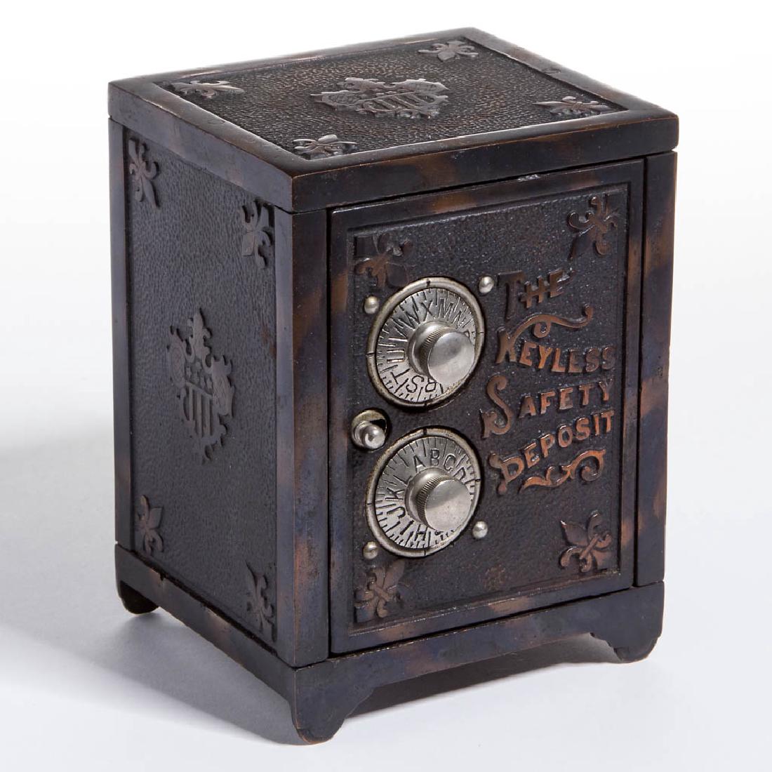 The Keyless Safety Deposit Cast Iron Penny / Still Bank