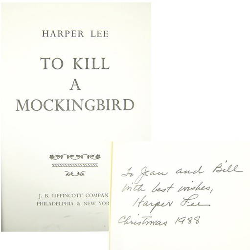 Lee, Harper 1st Edition, Signed To Kill A Mocking