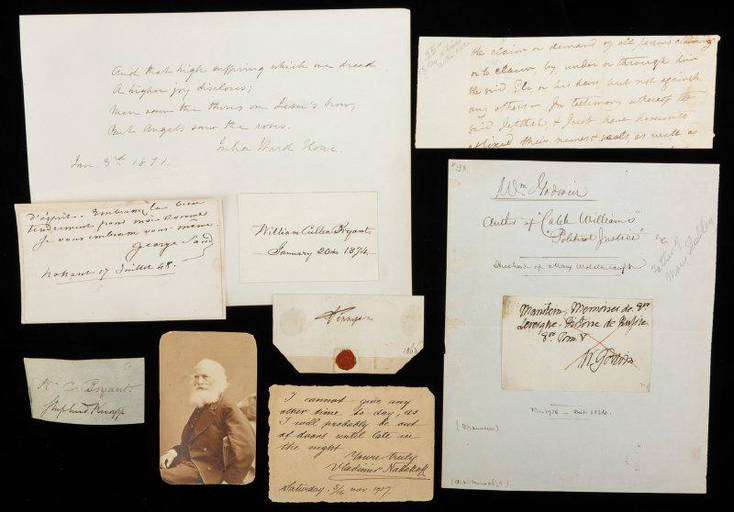 19th Century Authors: Collection Of 25 Signatures And Letters Including ...