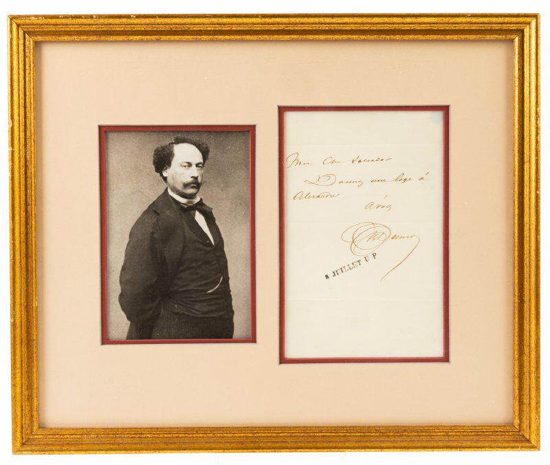 Dumas, Alexandre; Autographed Note Signed Having A Splendid Example Of ...