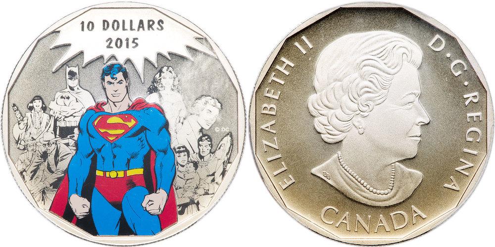 Canada. 2015 Dc Comics Original Superman Legacy Matte Proof Silver $10 ...