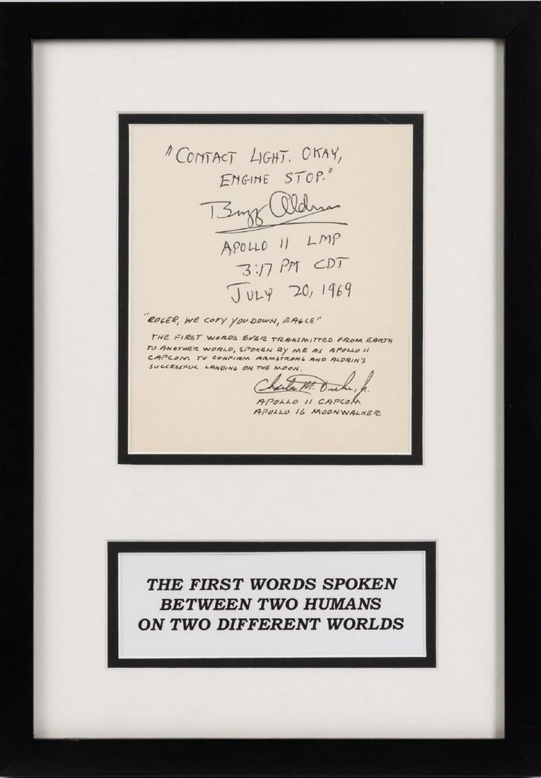 Apollo 11: Buzz Aldrin's Signing "The True, First Words" Spoken on the ...