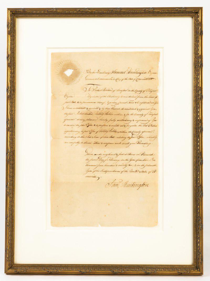 Huntington, Samuel, Signer Of Declaration Of Independence, Document ...