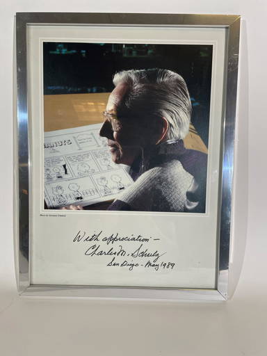 Charles M. Schulz: Wonderful Color Portrait with Bold, Open Inscription ...