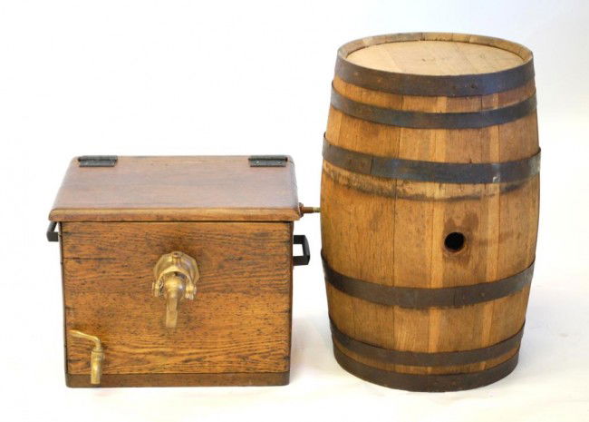 43: Early 20th C. Copper Lined Beer Ice Box / Tap / Keg