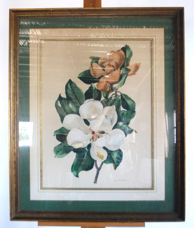 306: Jean Rathborne Watercolor Painting of Magnolias