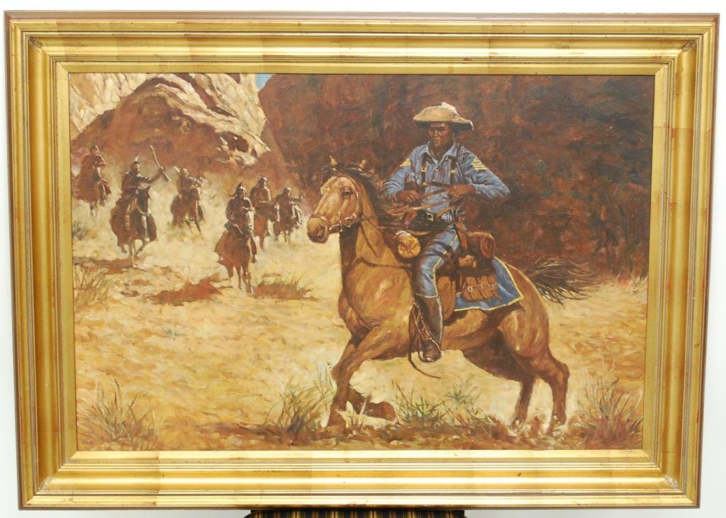 Western Painting Signed J. Hamilton