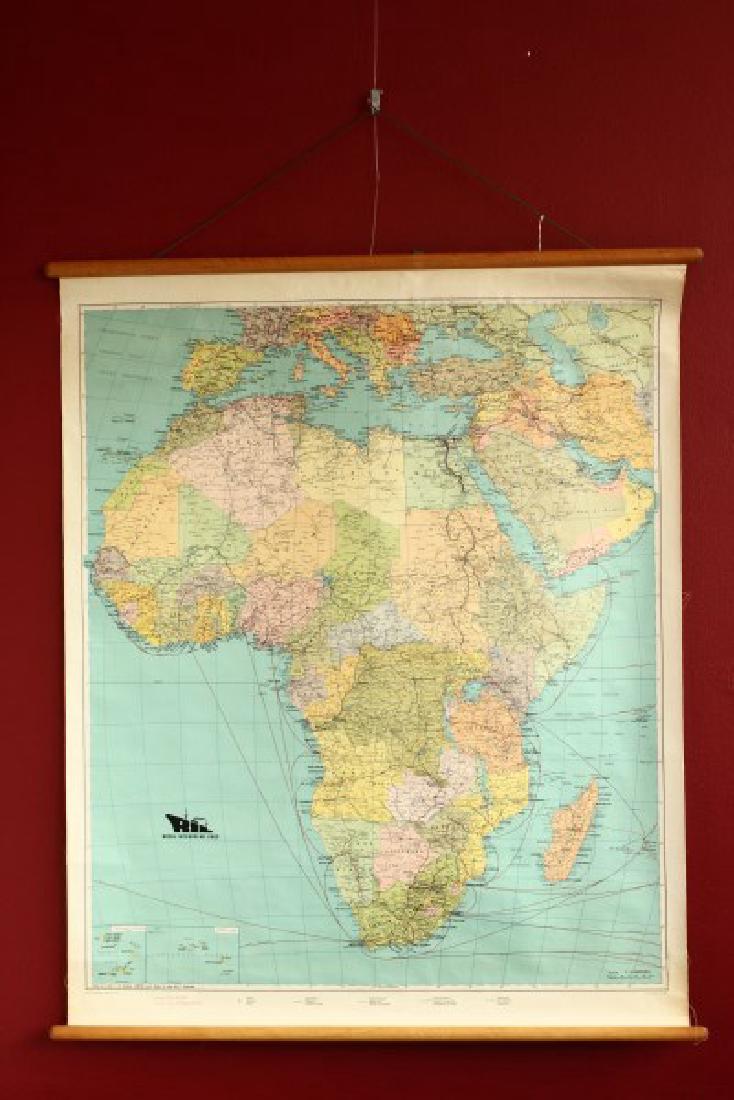 Vintage Royal Interocean Lines Wall Map,