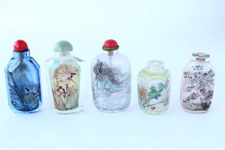 5 Chinese Inside Painted Snuff Bottles