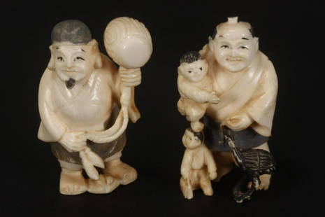 Two Japanese Carved Netsukes