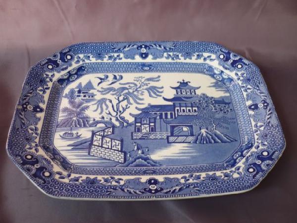 Burleigh Blue And White Willow Pattern Platter,