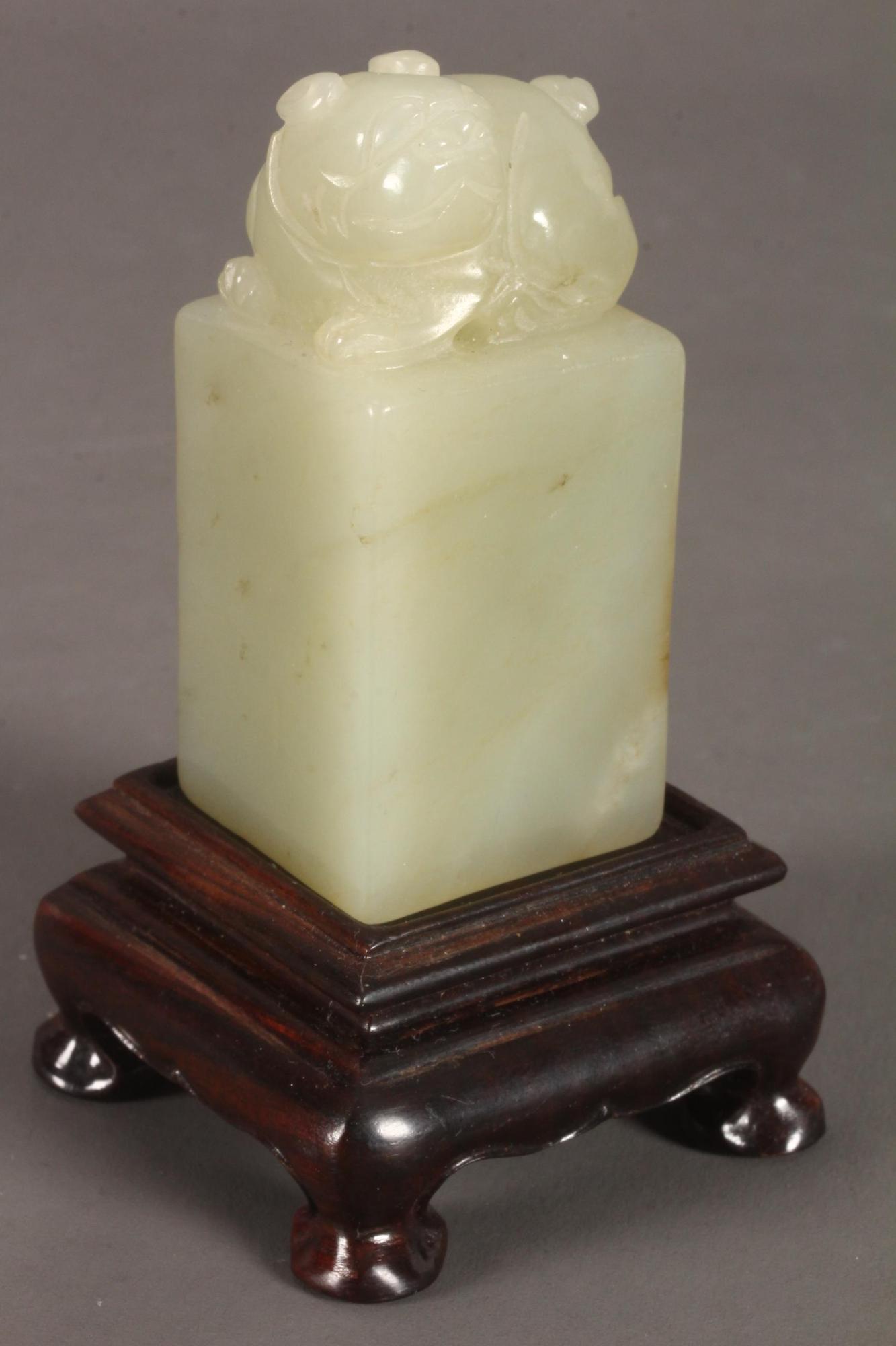 Chinese Carved Jade Chop, Auction