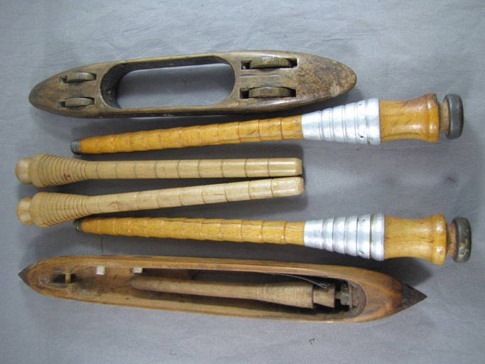 Two Early Weaving Shuttle Tools,