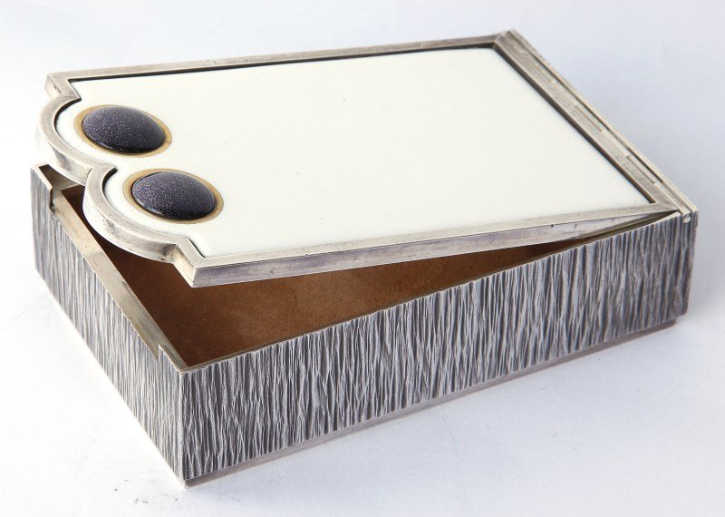 Gerald Benney Silver and Enamel Box and Cover,