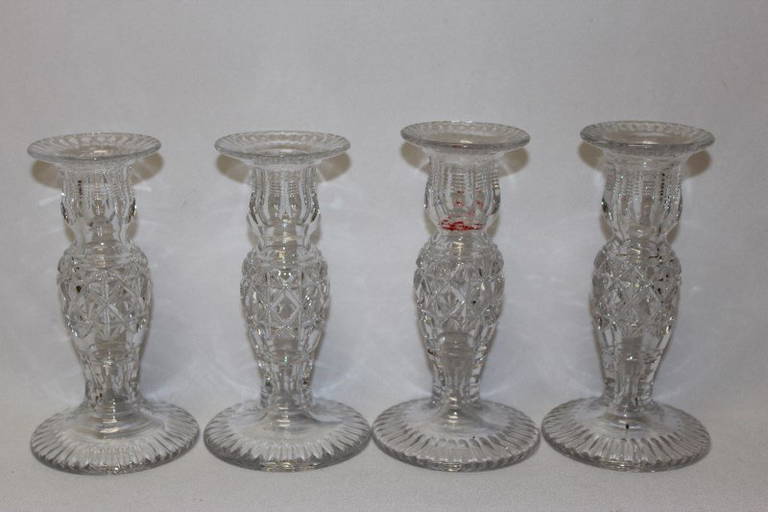 Four Stuart Crystal Candlesticks,