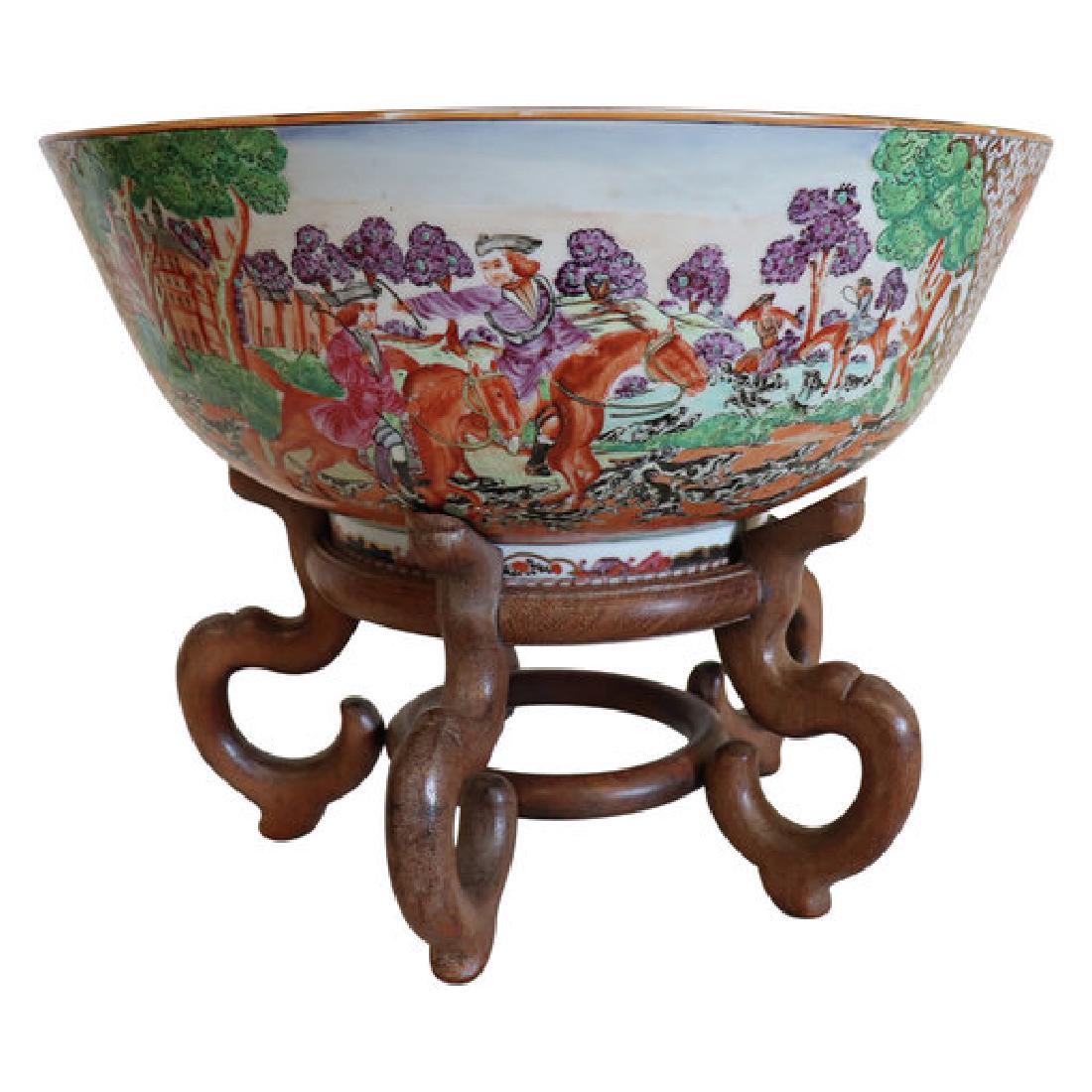 Large Antique Chinese Export Punch Bowl
