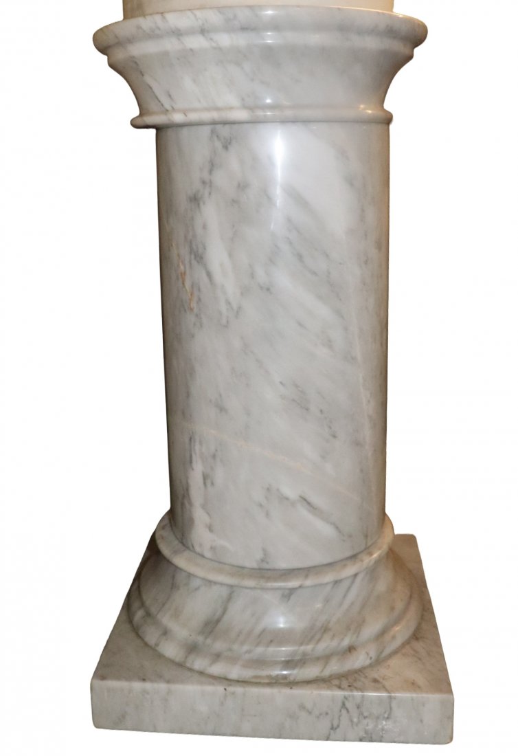 White Carrara Italian Marble Statute Pedestal
