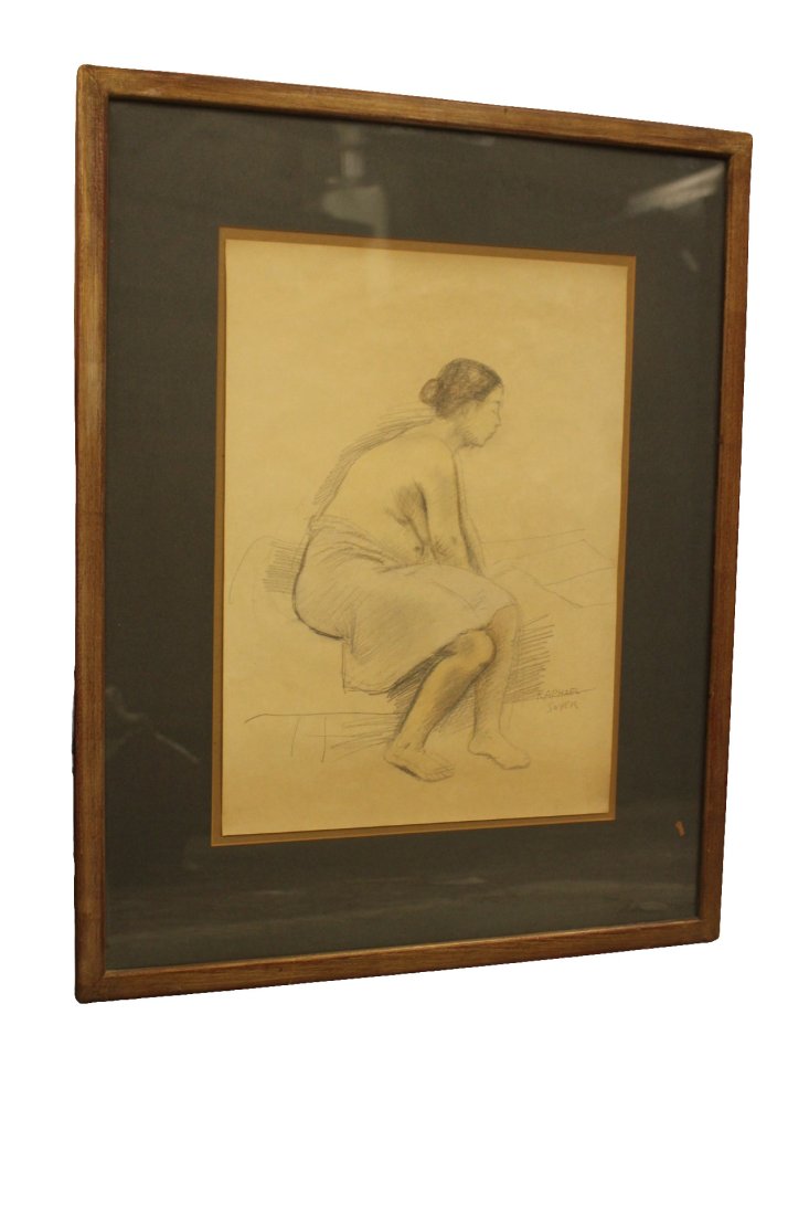 Raphael Soyer Pencil Drawing Of A Woman Auction