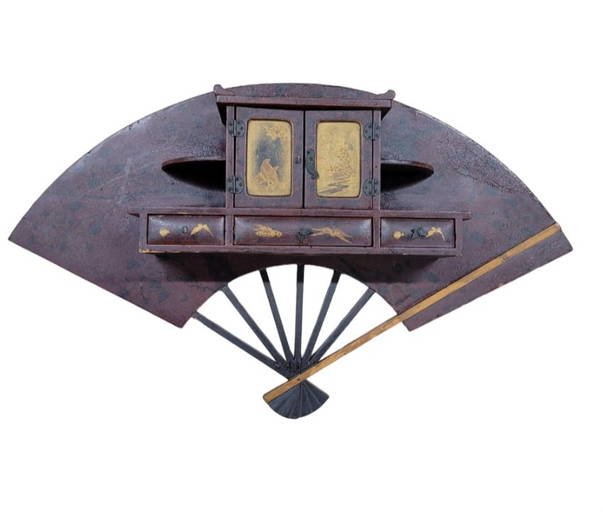 Antique Japanese Fan Shelf
