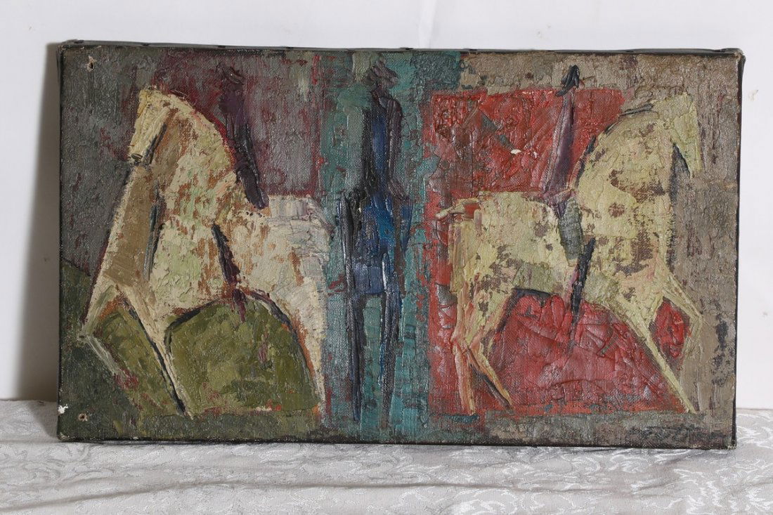 Oil on Canvas by German Artist Wolf Reuther dated 1957