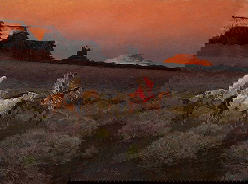 Kim Mackey - "riders Of Shadow Mesa" Auction