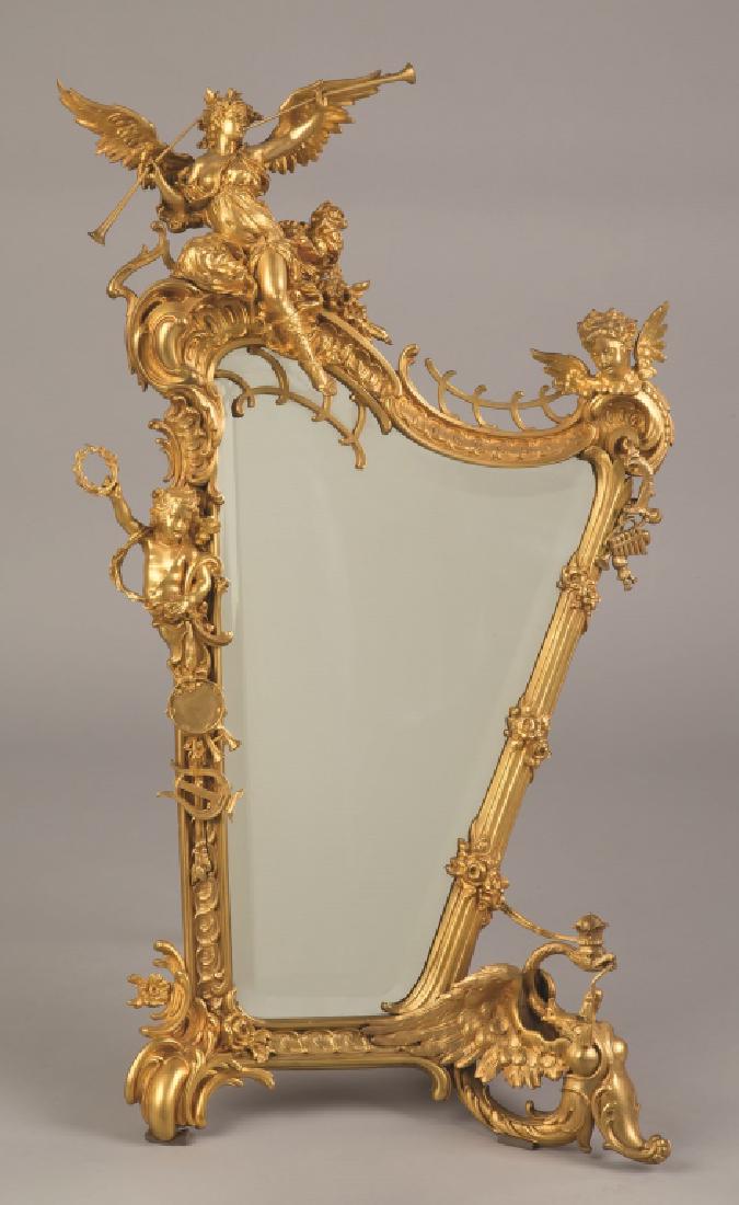 A Fine Gilt Bronze Harp Form Mirror - Mar 25, 2017 | Cottone Auctions in NY