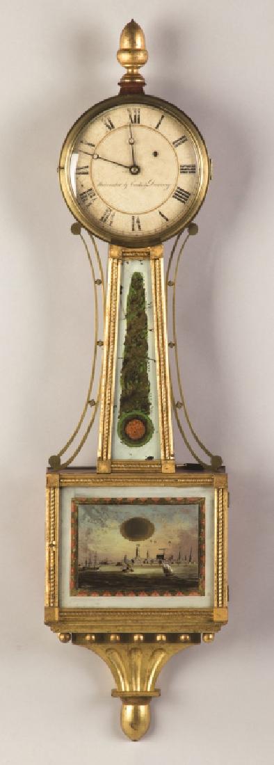 Rare Curtis and Dunning Gilt Wood Banjo Clock