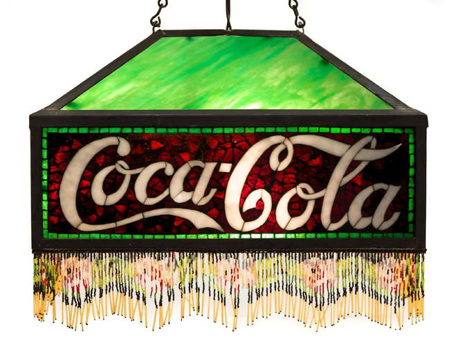 Rare Mosaic Coca Cola Hanging Shade