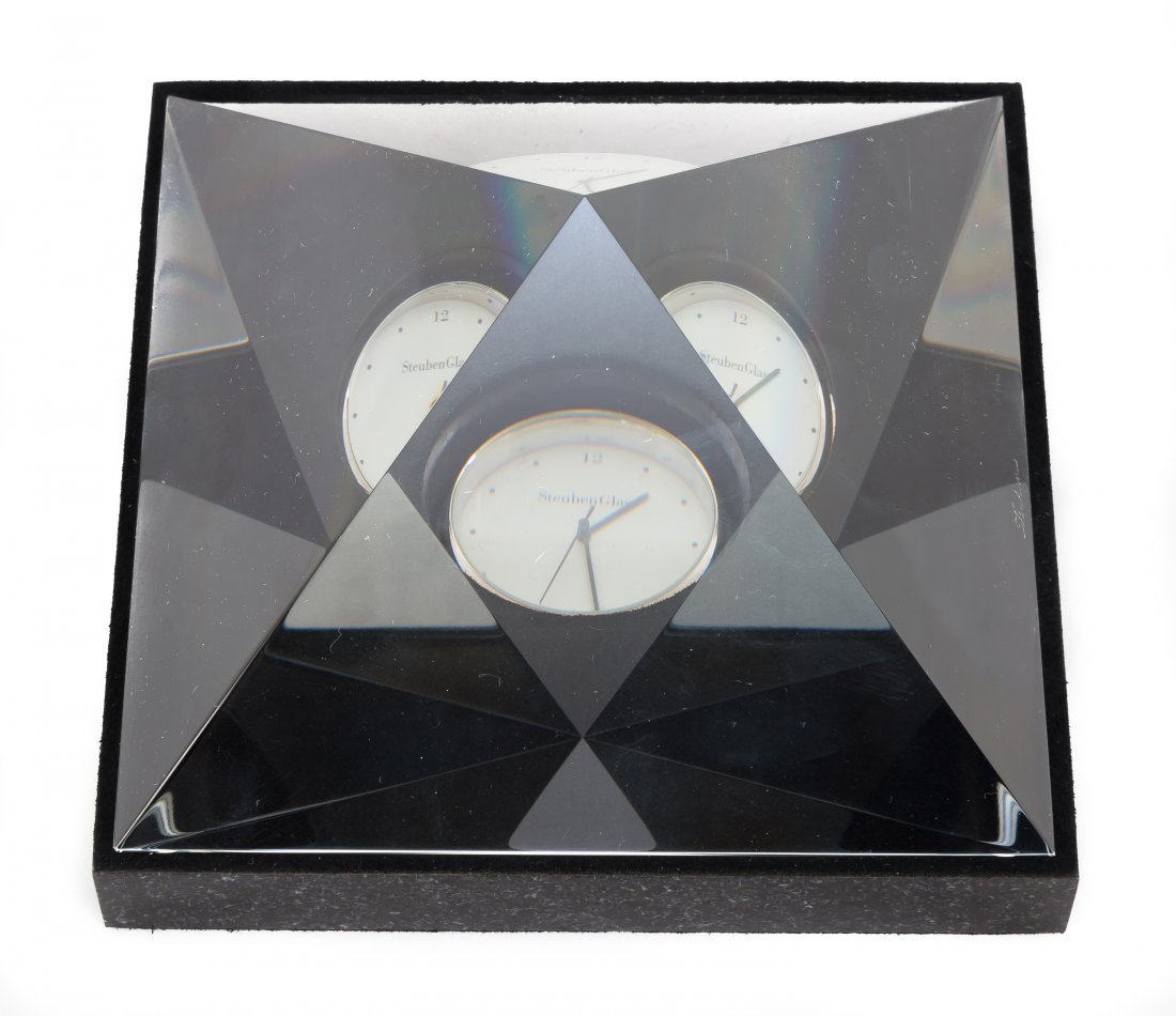 Steuben Pyramid of Time Clock