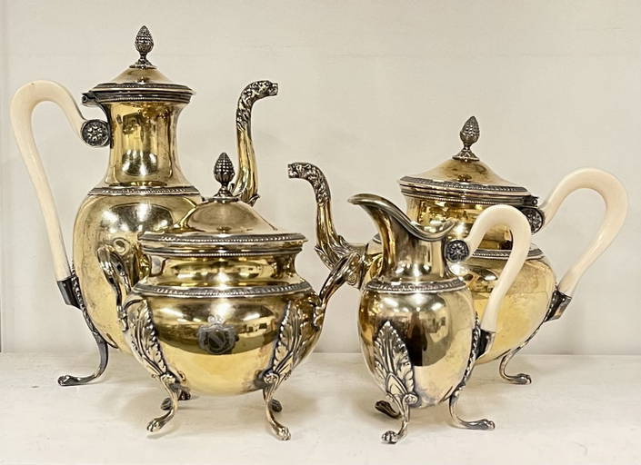 French Andre Aucoc Silver Gilt Tea Set (#0083A) on Jan 26, 2022 ...