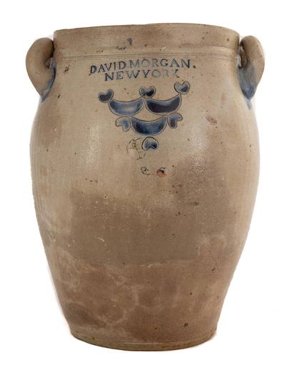 David Morgan, New York 3-Gallon Stoneware Ovoid Crock (#0190) on Nov 02 ...