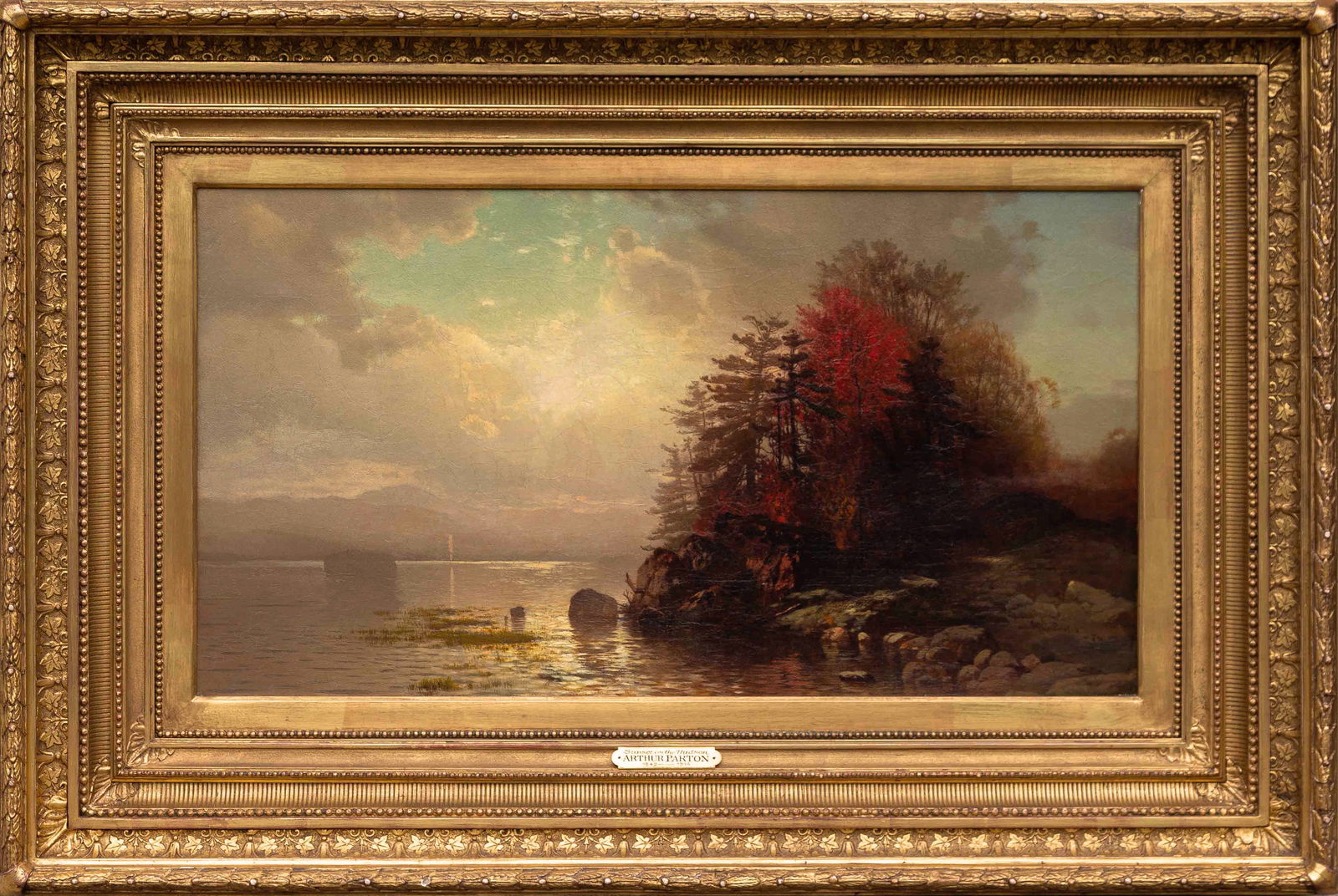 Arthur Parton (american, 1842-1914), "sunset On The Hudson" Auction