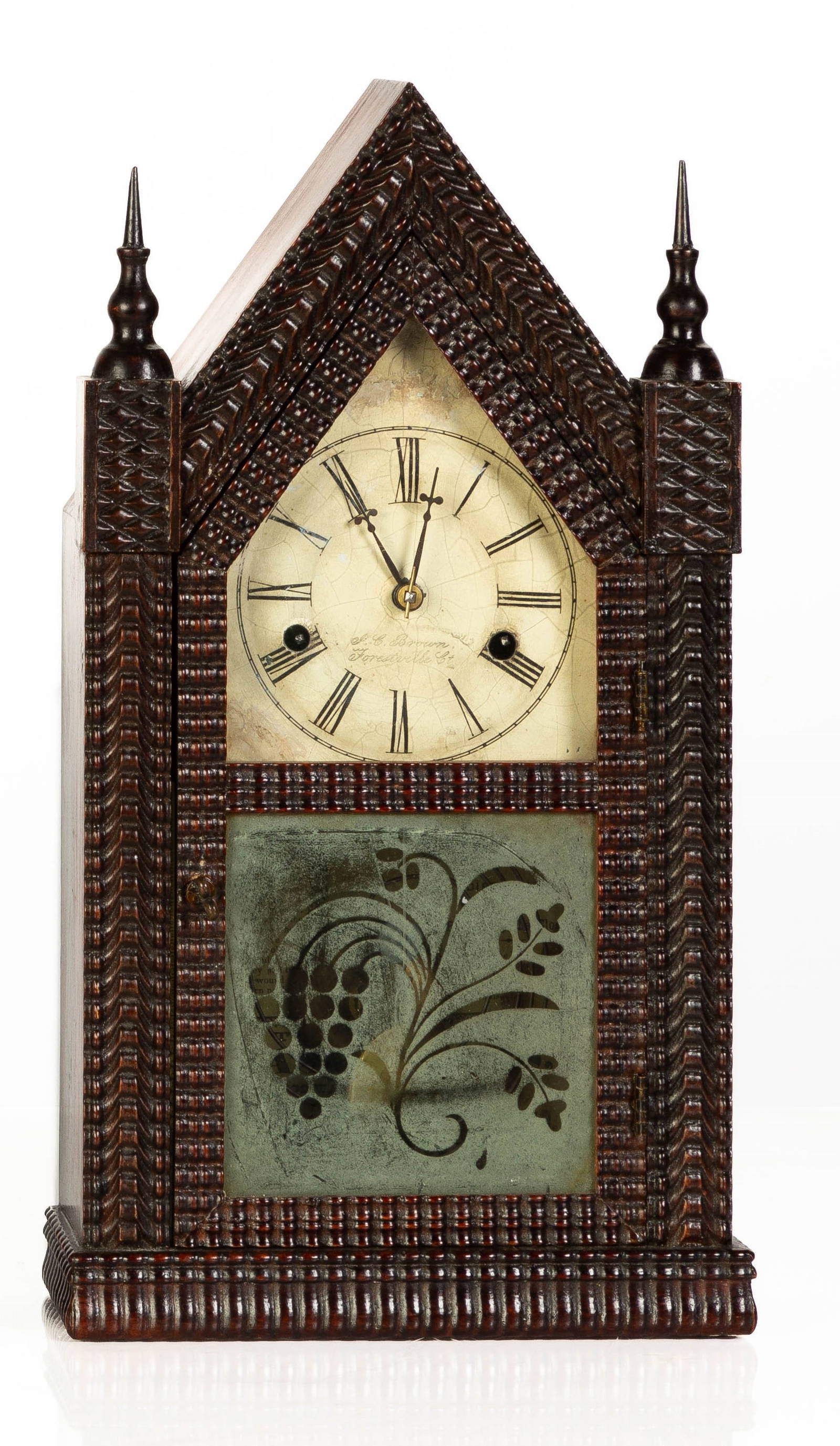 J.c. Brown Full Ripple Miniature Steeple Clock Auction