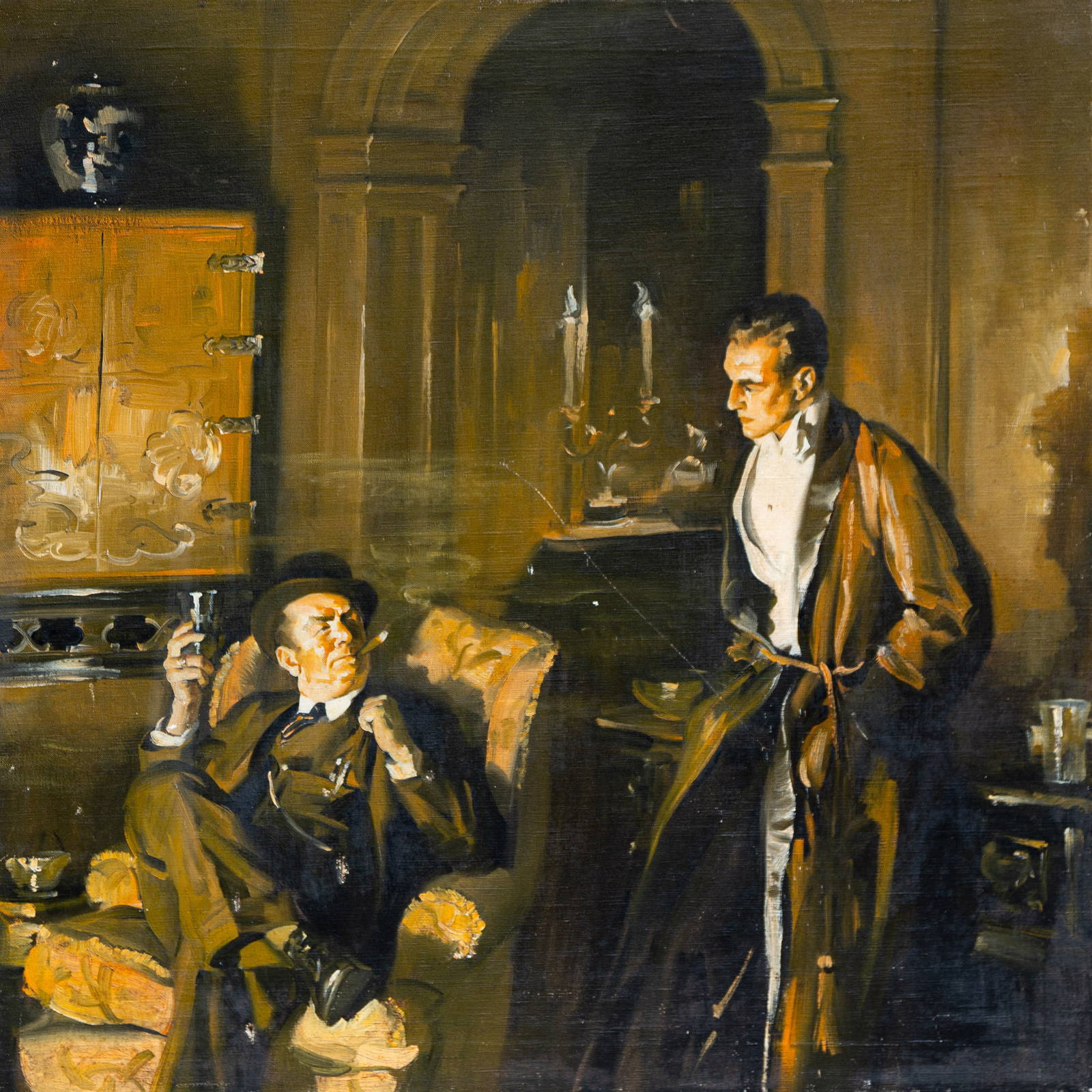 Haddon Hubbard Sundblom (american, 1899-1976) Late Night Visitor Auction