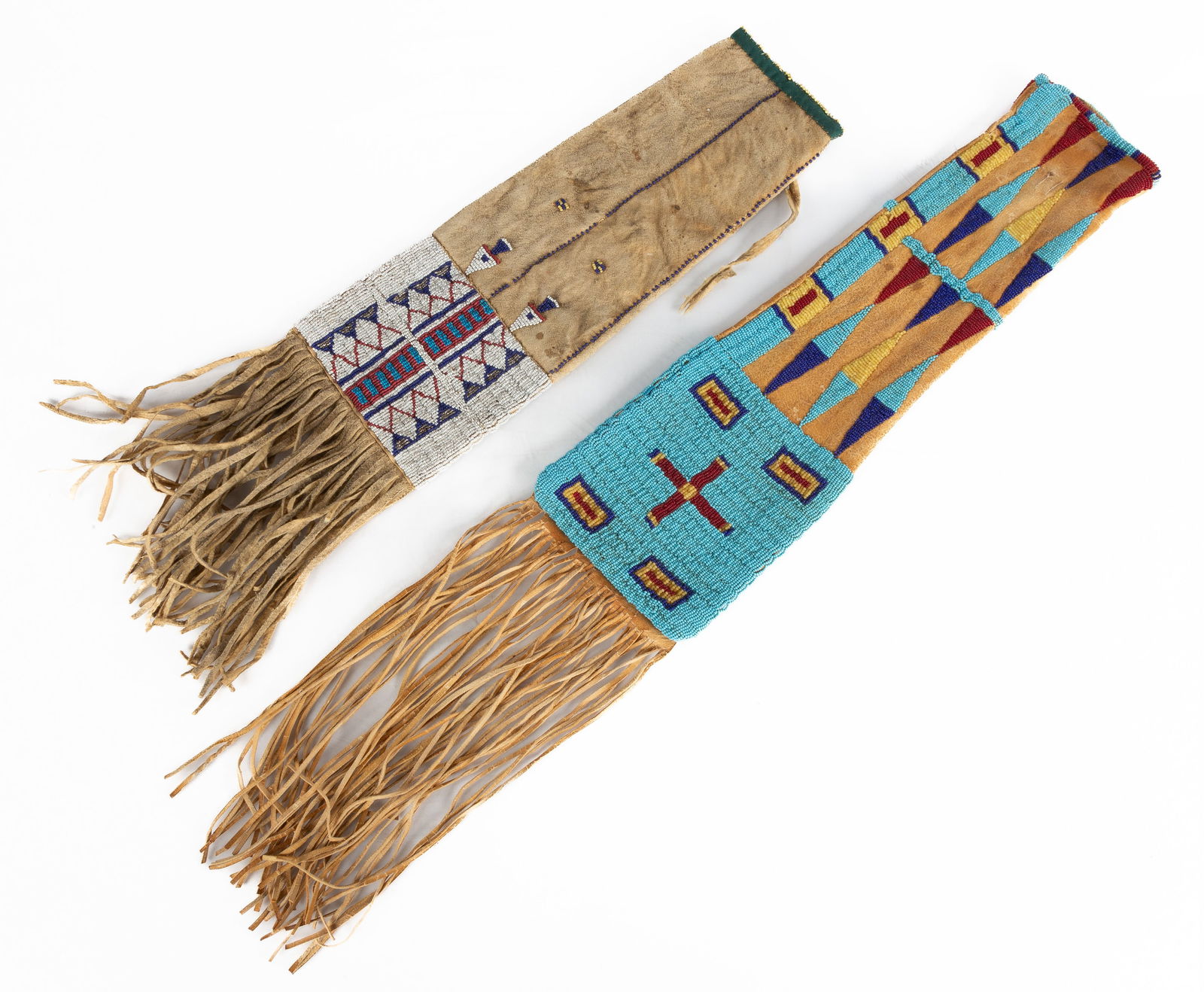 (2) Native American Beaded Pipe Bags Auction