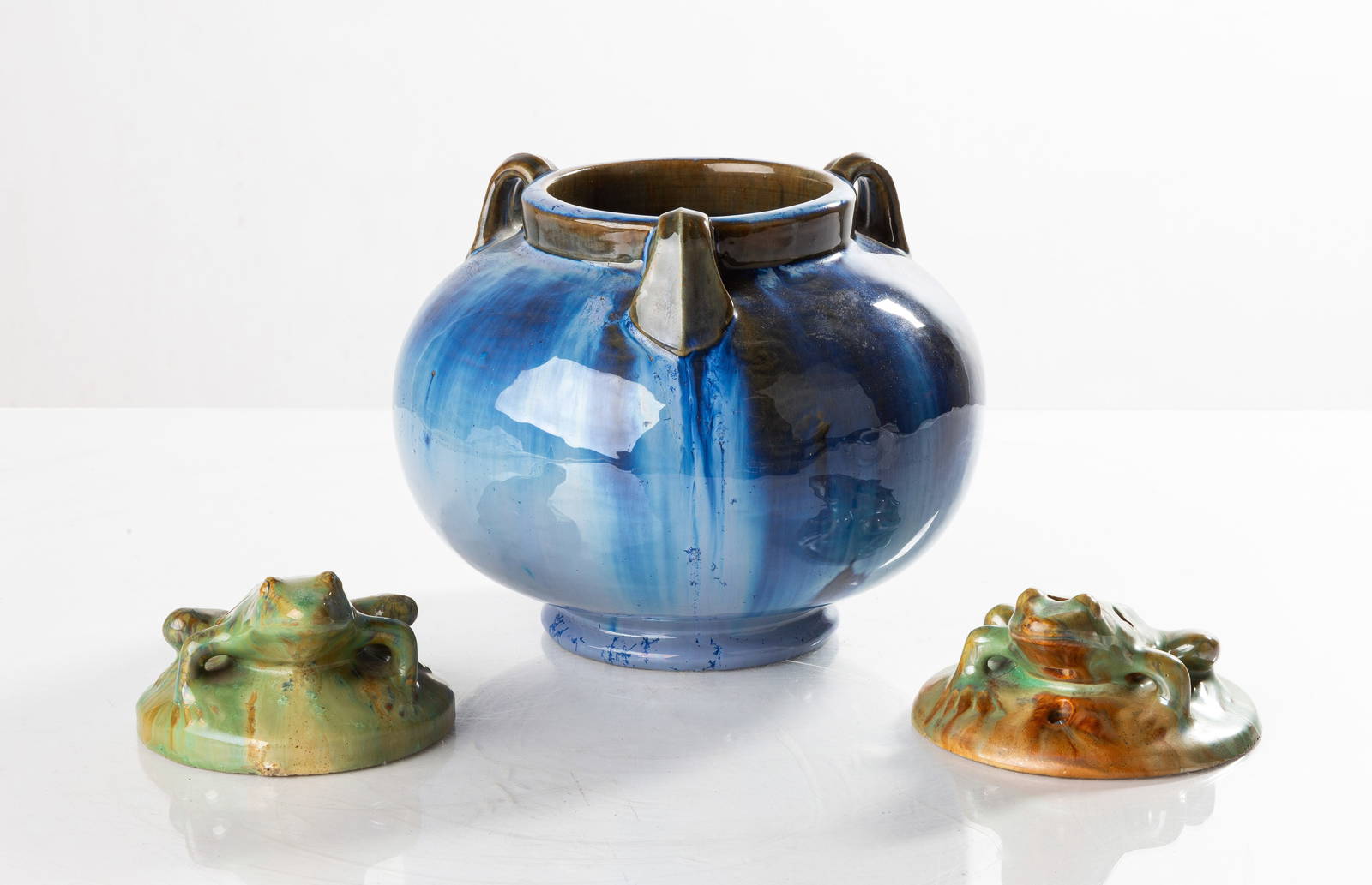 Fulper Vase And Flower Frogs Auction