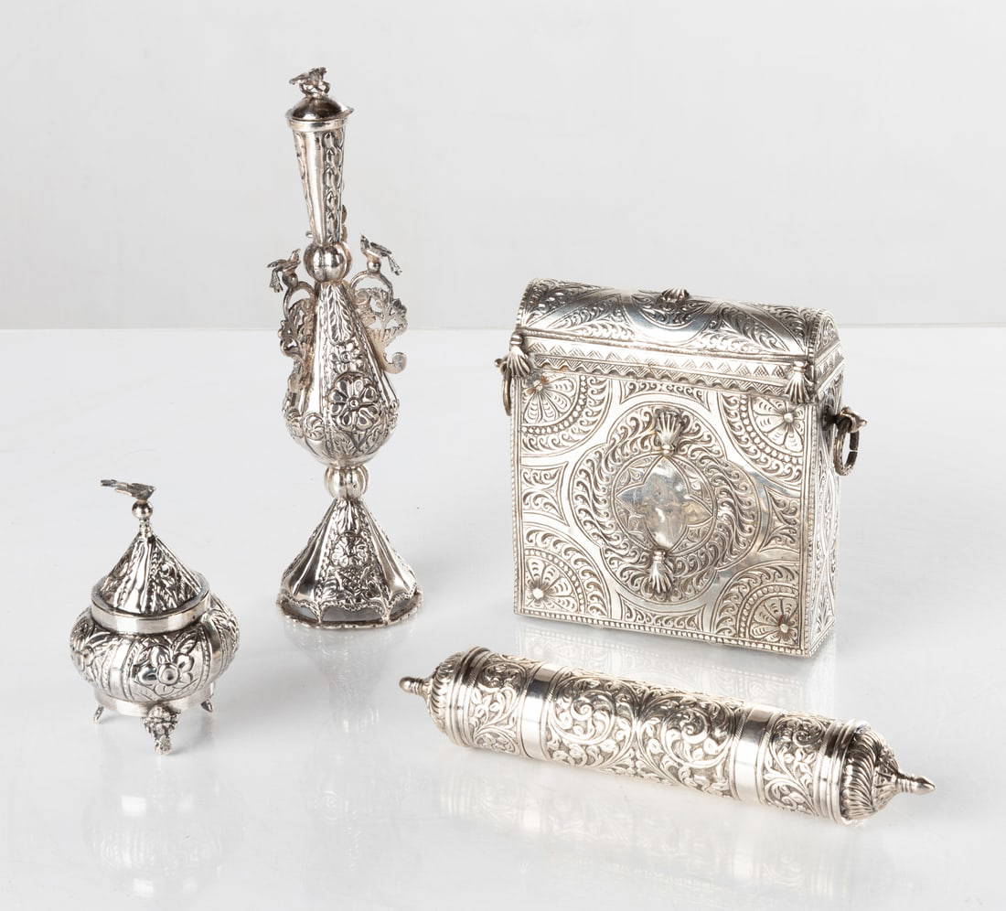 Four Pieces Judaica Silver Auction