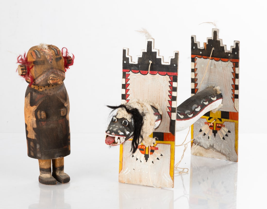 Hopi Kachina & Zuni Kolowisi Water Serpent Puppet Auction