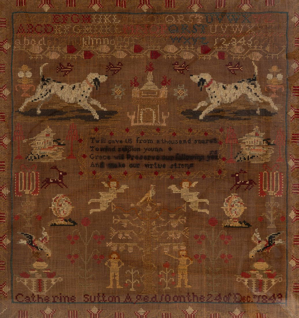 Catherine Sutton Sampler, 1843 Auction