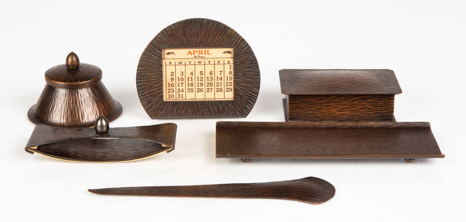 Roycroft Six-piece Desk Set Auction