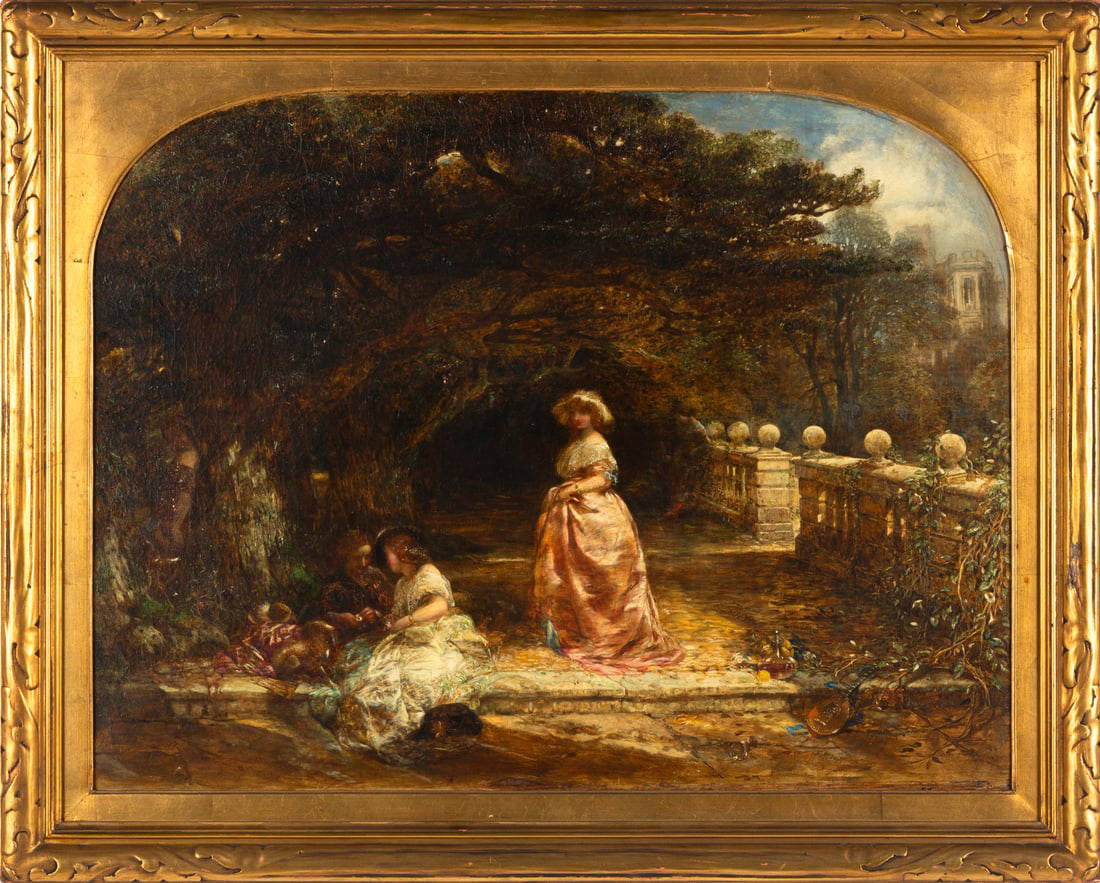 Attributed To Alfred Joseph Woolmer (british, 1805-1892) The Terrace ...