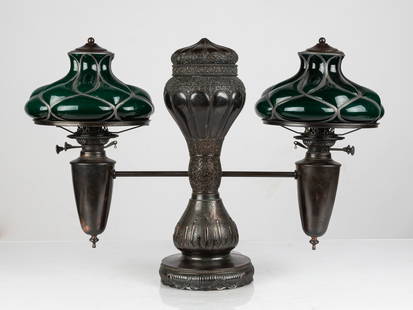 Double Harvard Student Lamp Auction