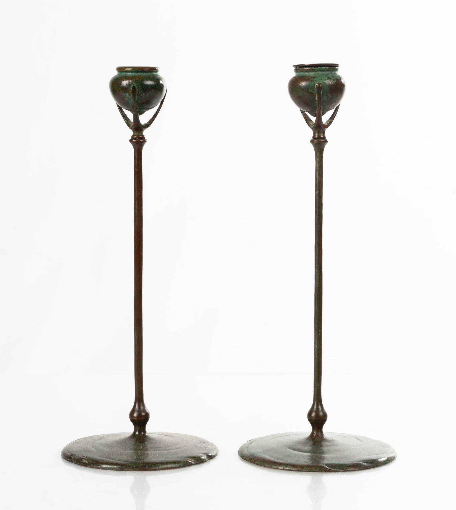 Pair Of Tiffany Studios Candlesticks Auction