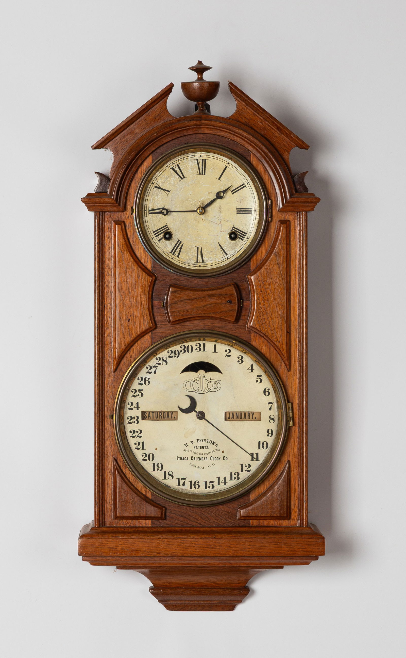 Ithaca Calendar Clock Co. No. 6 Hanging Library Clock Auction